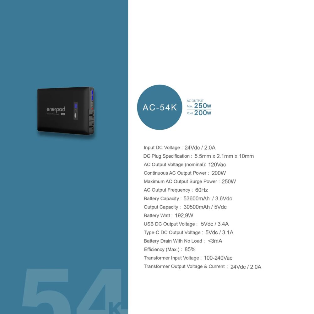 Universal AC Portable Power Bank-AC-54K | Samlife Tech. Co., Ltd.